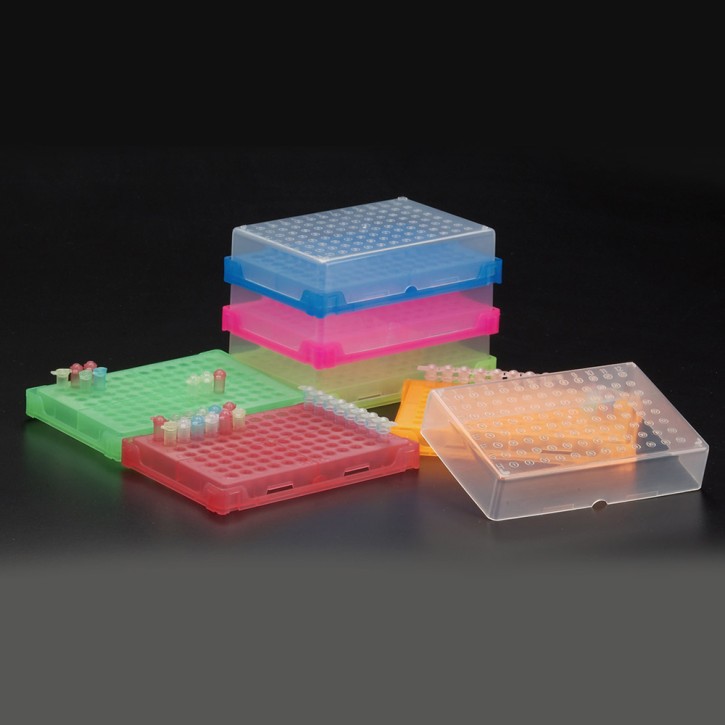 96-Well interlocking PCR Rack Green (5 p.)-MD-AL-01746