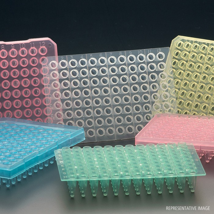 96 Well Raised Rim PCR Plate Natural (10 p.)-MD-AL-01565