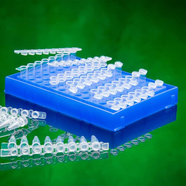 0.2ml PCR Tube Rack with Lid Blue (5 p.)-MD-AL-01739