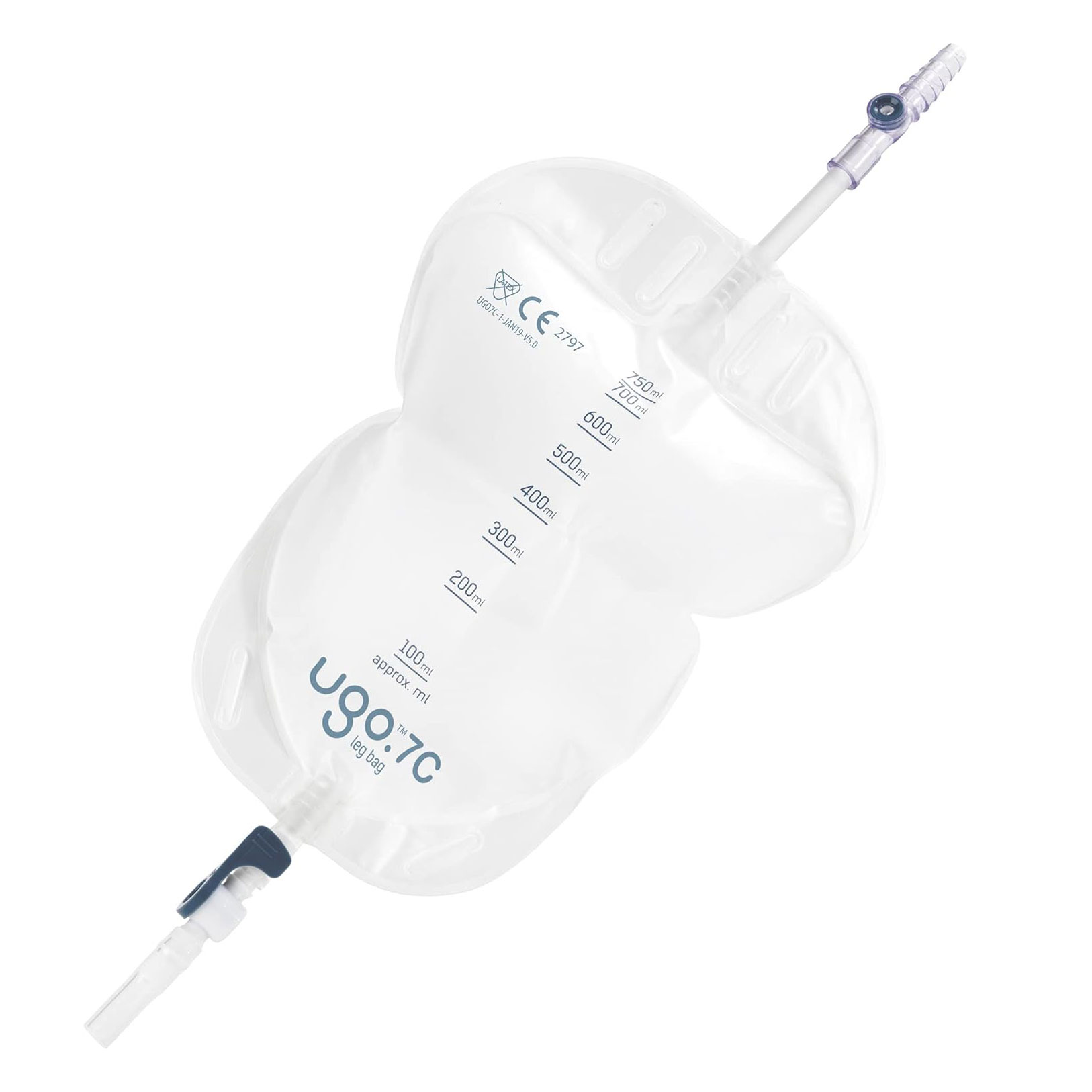 Ugo 7C, Beinbeutel 750 ml, 5cm, Schwenkh (10 Stck) steril, Schlauch 5 ...